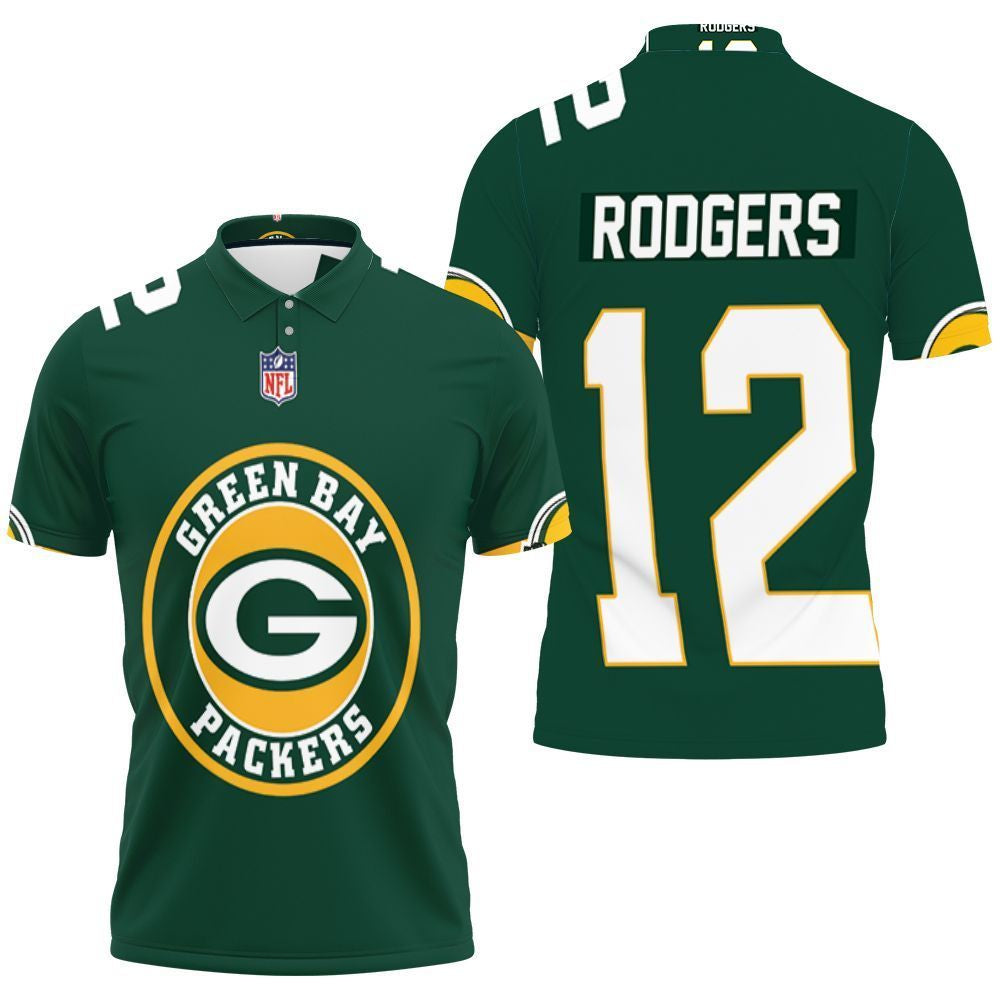 Green Bay Packers Aaron Rodgers 12 3D Polo Shirt - Ginatee