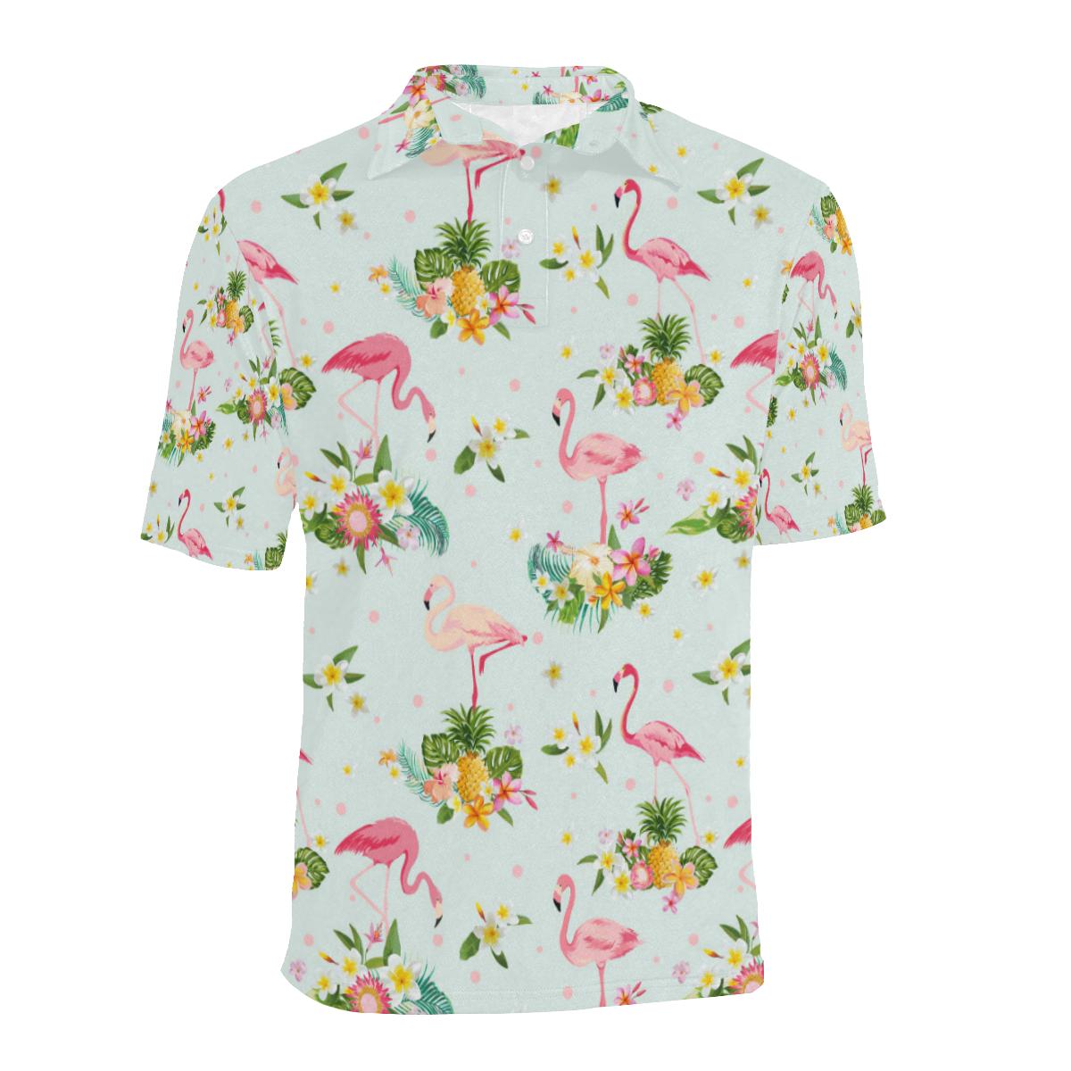 Flamingo Sweet Pattern Men Polo Shirt - Ginatee